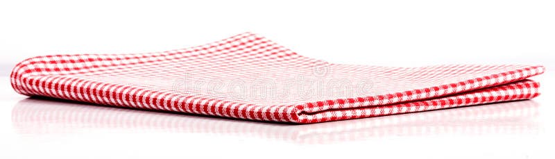 Red Plaid Tablecloth Folded in Two Stock Image - Image of folded ...