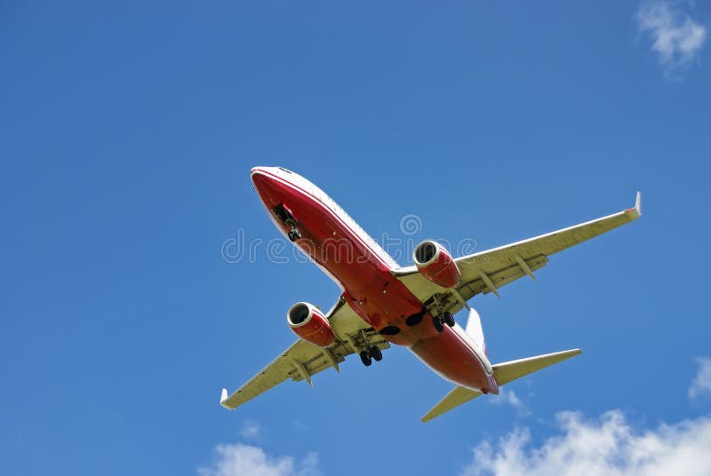 Red Plane stock image. Image of flight, airline, airplane - 58476149