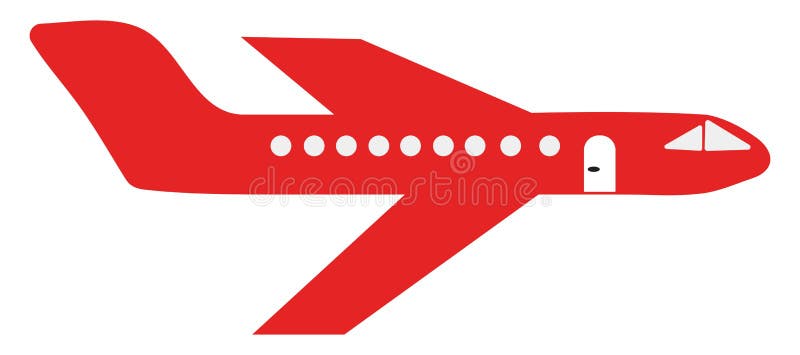 Red plane, icon stock vector. Illustration of white - 260370534