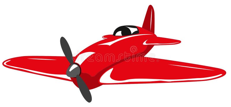 Red plane stock vector. Illustration of aero, cockpit - 55693787
