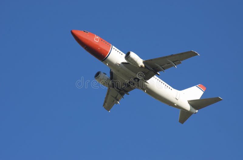 Red plane Takeoff stock image. Image of high, airplane - 20035459