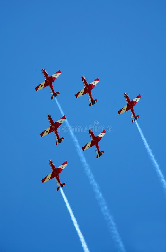 Red planes stock photo. Image of skill, aerial, formation - 18791130
