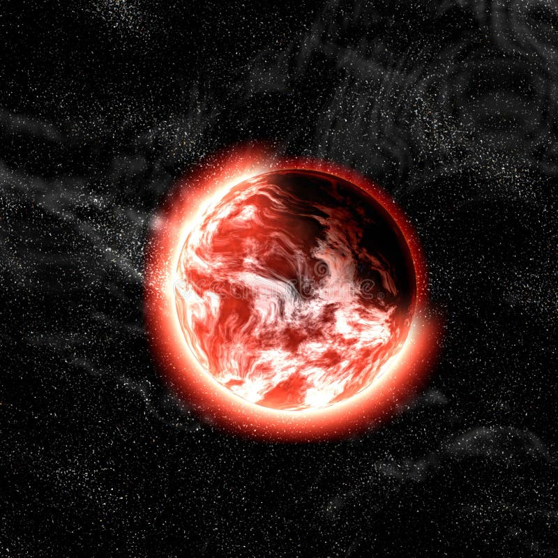 Red Planet Earth in Outer Space Stock Illustration - Illustration of ...
