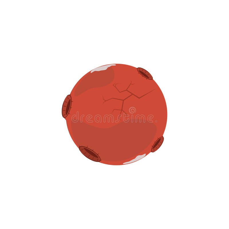Red Planet 2d Vector Mars, Flat Isolated Stock Vector - Illustration of ...