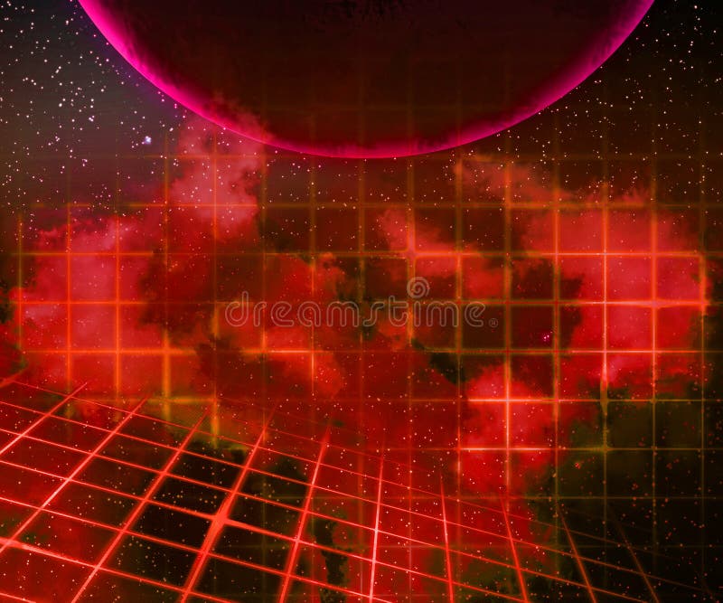 Red Planet Laser Space Background Stock Illustration - Illustration of ...