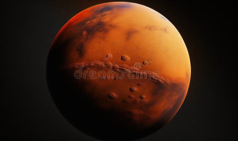 A Red Planet with Many Small Dots on it S Surface Stock Illustration ...