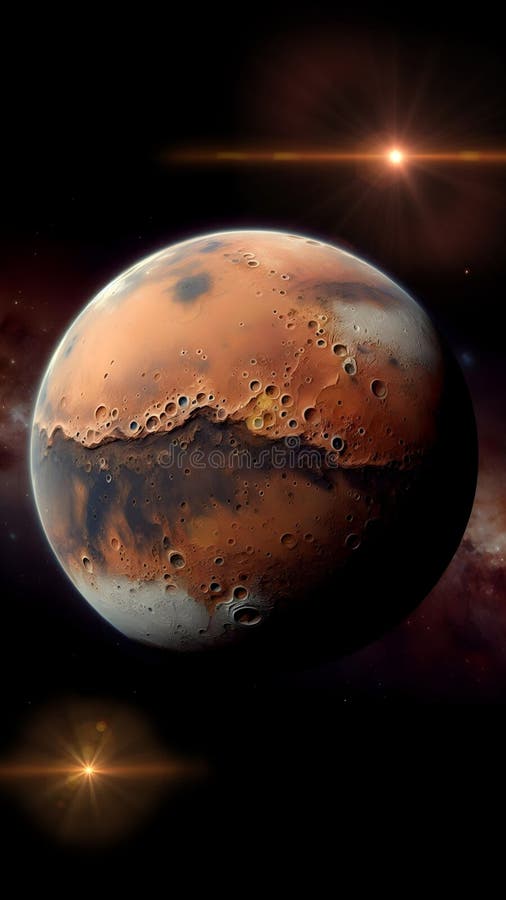 Red Planet , Mars, Floats Majestically in the Vast Expanse of Space ...