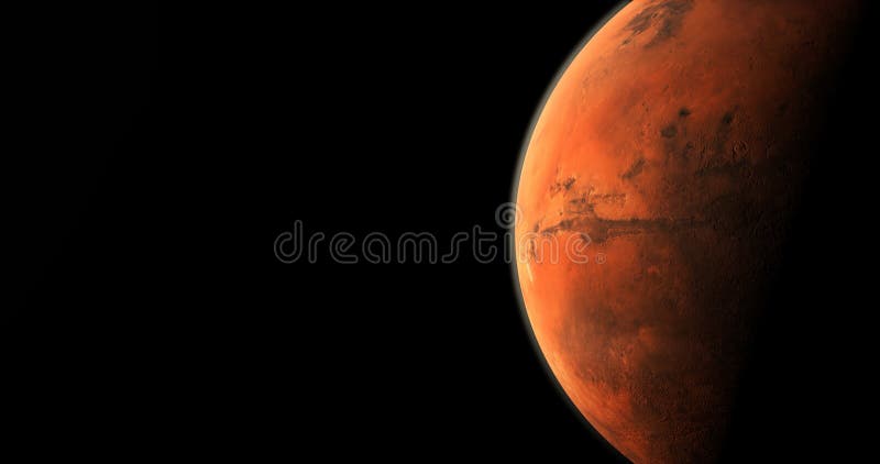 Red Planet Mars in Outer Space Stock Illustration - Illustration of ...