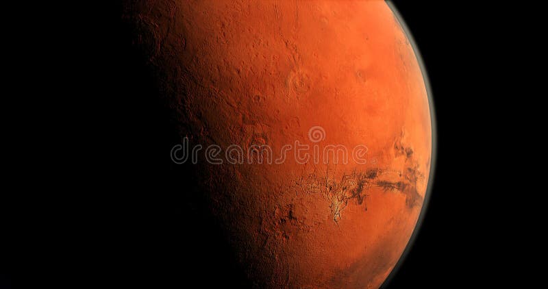 Red Planet Mars in Outer Space Stock Illustration - Illustration of ...