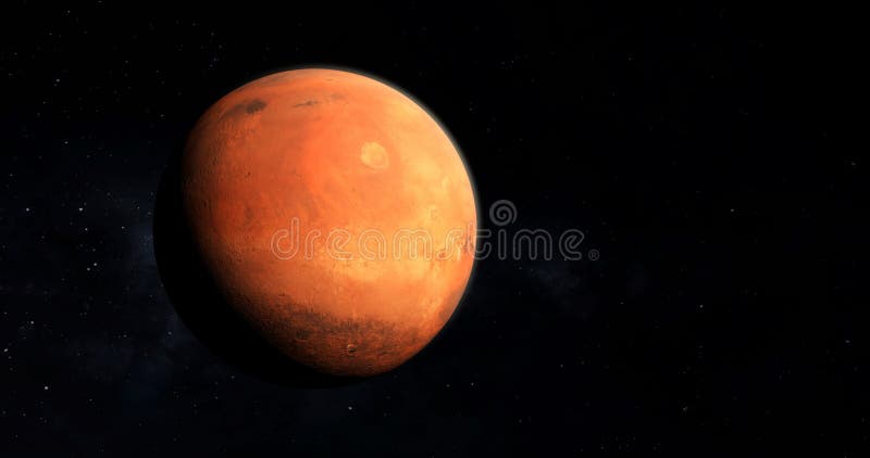Red Planet Mars in Outer Space Stock Illustration - Illustration of ...
