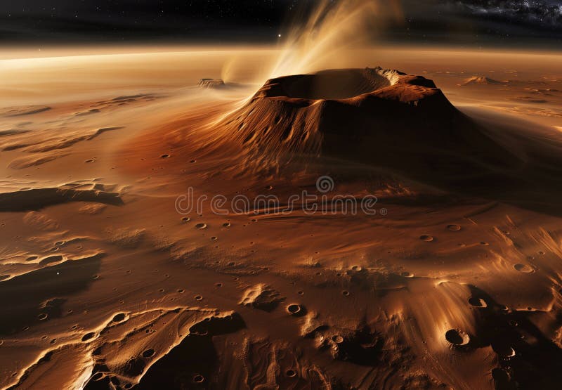 Red Planet Mars during a Powerful Dust Storm Stock Illustration ...
