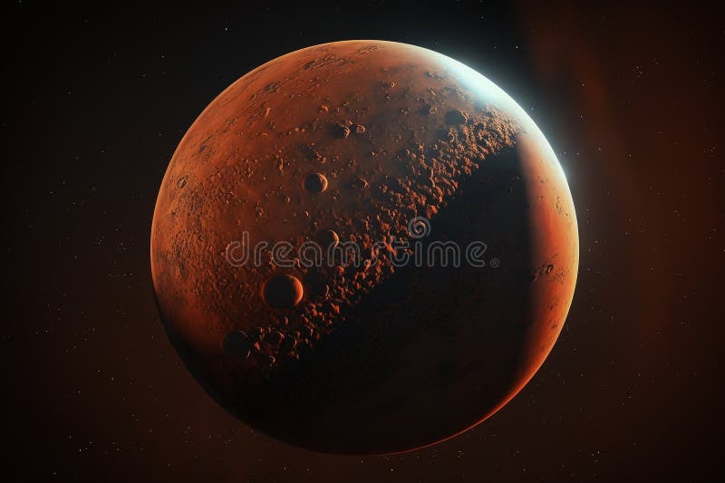 Red Planet Mars in Space Generative AI Stock Illustration ...