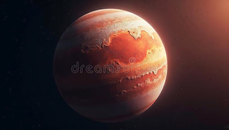 Red Planet Mars Space Image Detailed Surface View Stock Illustration ...