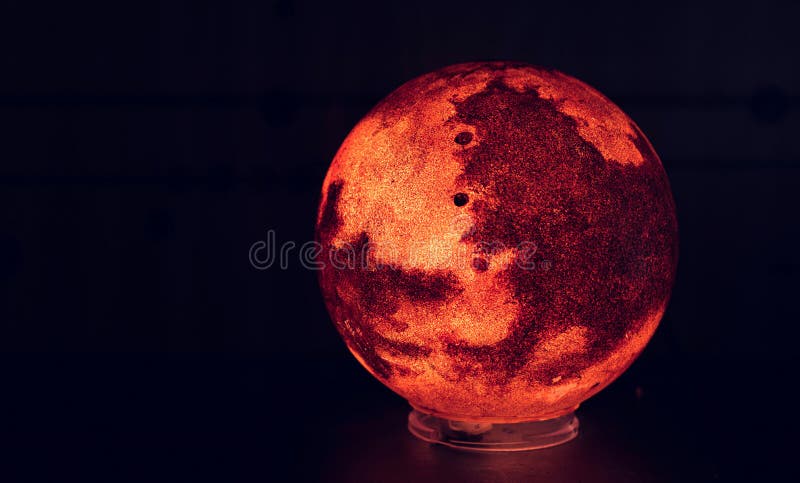 Red Planet Model Close Up on Black Background. Space Concept Stock ...