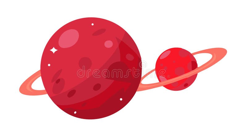 Red Planet with Rings Astronomy Space Vector, Vector Design Generative ...