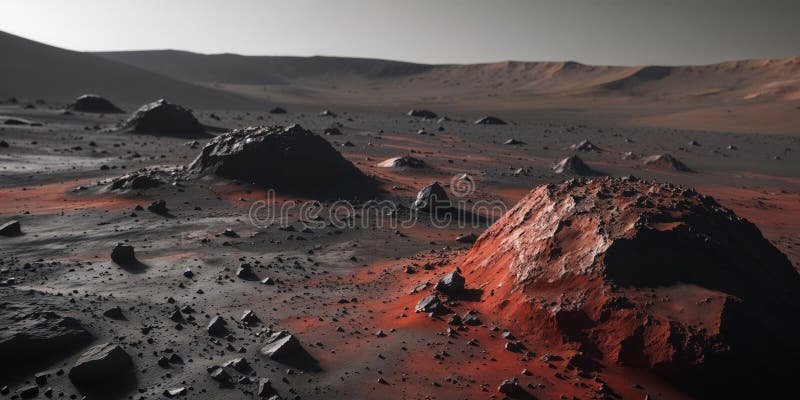 Red Planet Surface Texture Asteroid Dark Mars Stock Photo - Image of ...