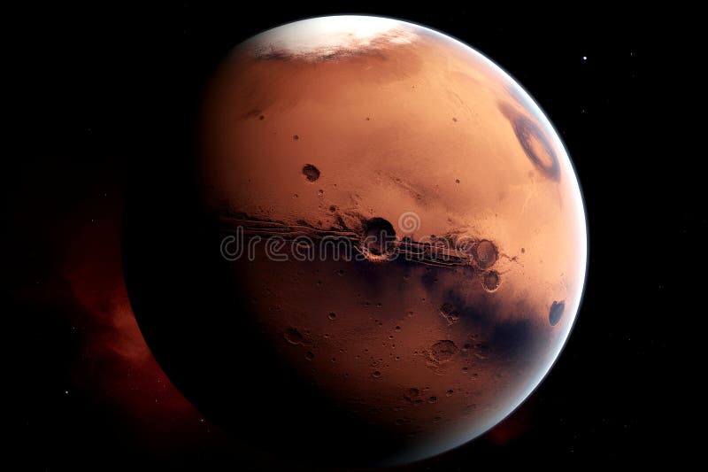 The Red Planet and Utopia, Astral Concept Wallpaper Stock Illustration ...