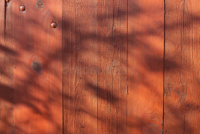 Red Plank Wall, with Nails Driven into it Stock Photo - Image of design ...