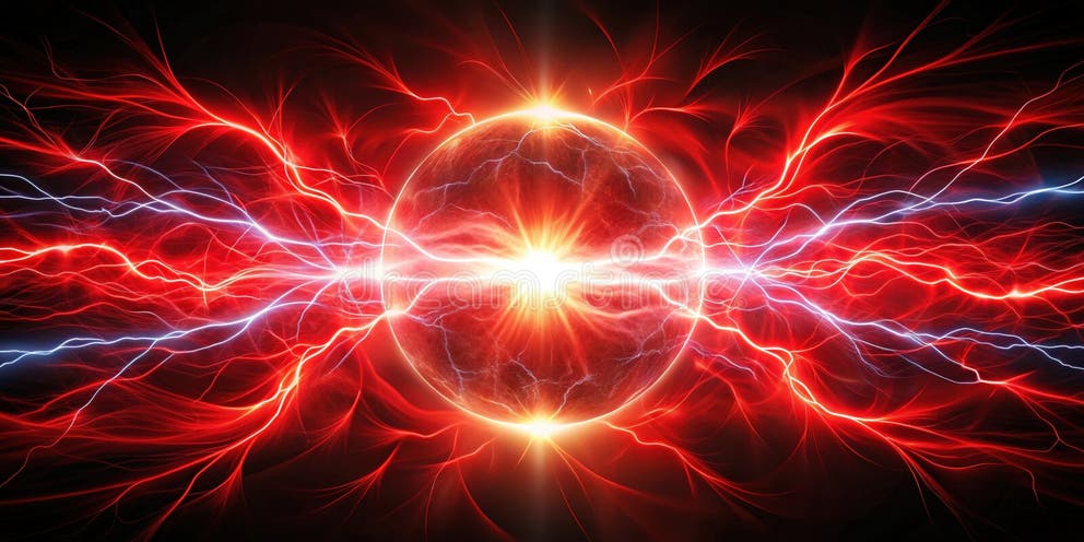 Red Plasma Energy Flow a Futuristic Abstract Art Explosion of Powerful ...