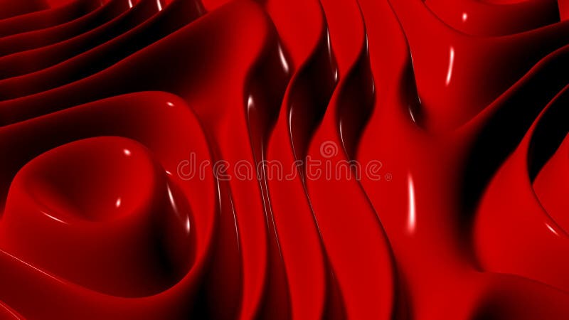 Red Plasma Waves, Background, Unique Design, Reflection, 3D Render ...