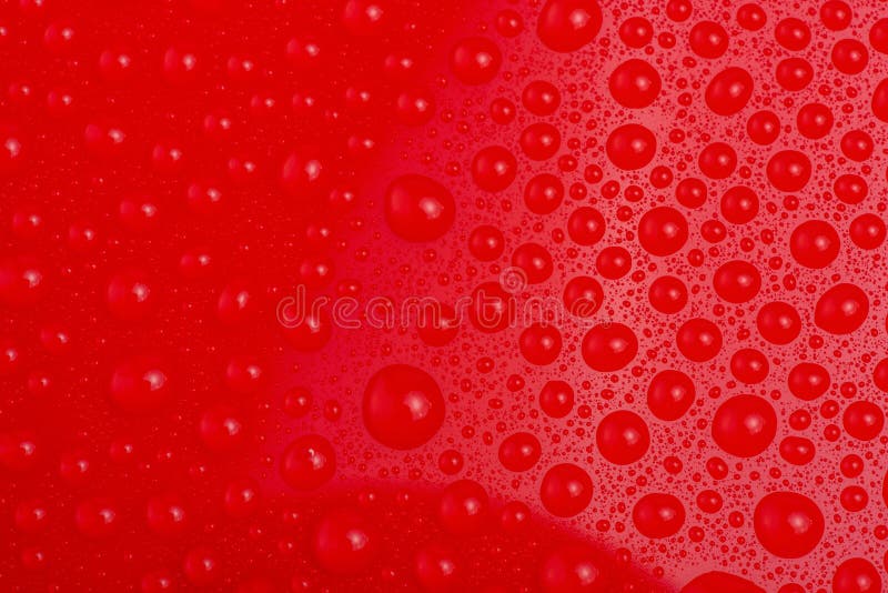 Red Plastic Background with Many Water Drops Stock Image - Image of ...