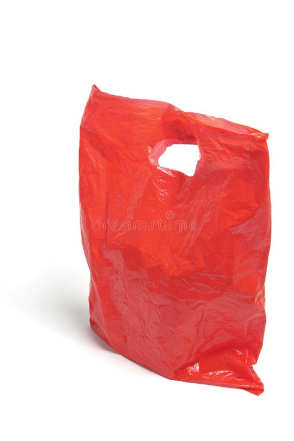 Red Plastic Bag stock photo. Image of shot, reusable - 13498134