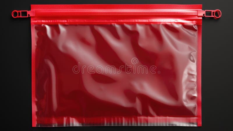 A Red Plastic Bag is Hanging on a Black Wall. this Image Can Be Used To ...