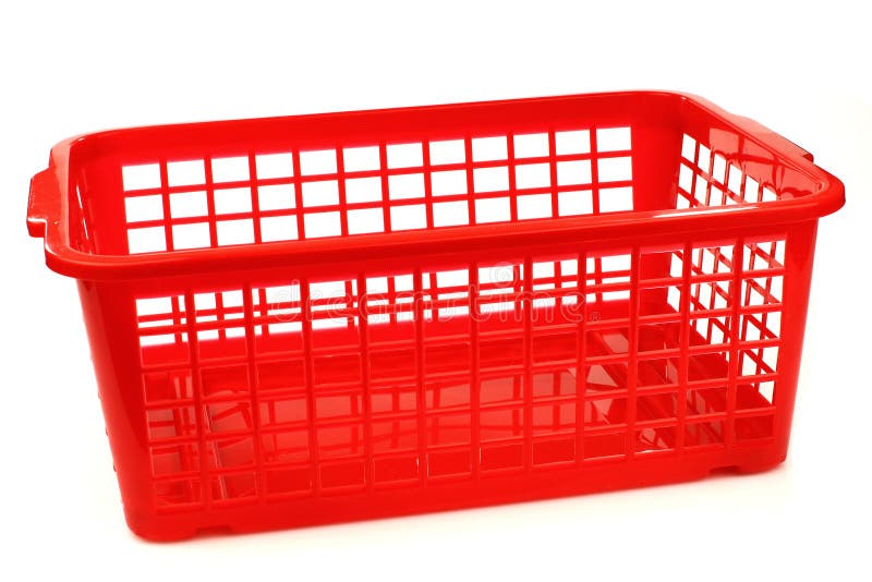 Red plastic basket stock photo. Image of isolated, empty - 14319880