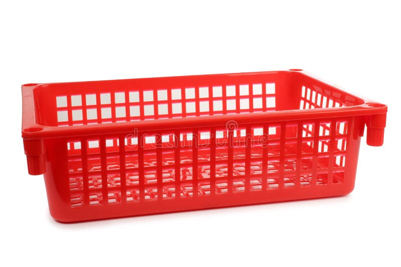 Red plastic basket stock image. Image of empty, simplicity - 39862751