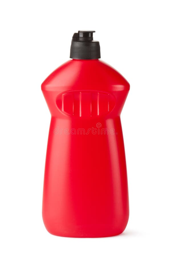 Red Plastic Bottle for Cosmetics Stock Photo - Image of tube ...