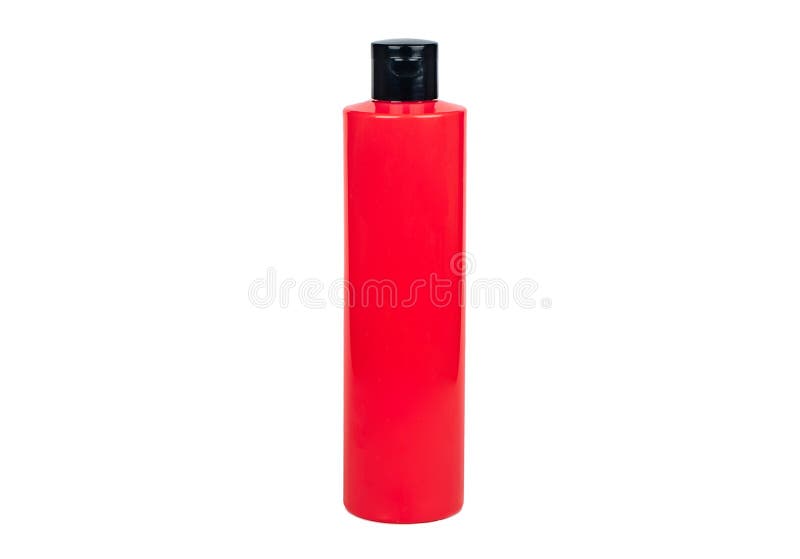 Red plastic bottle stock photo. Image of closeup, chemistry - 145693996
