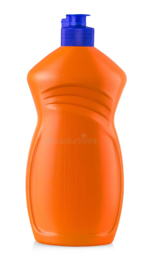 Red Plastic Bottle with Liquid Laundry Detergent, Cleaning Agent Stock ...