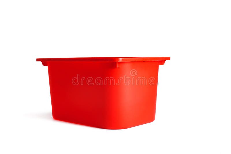 Red plastic box isolated stock image. Image of background - 139090297