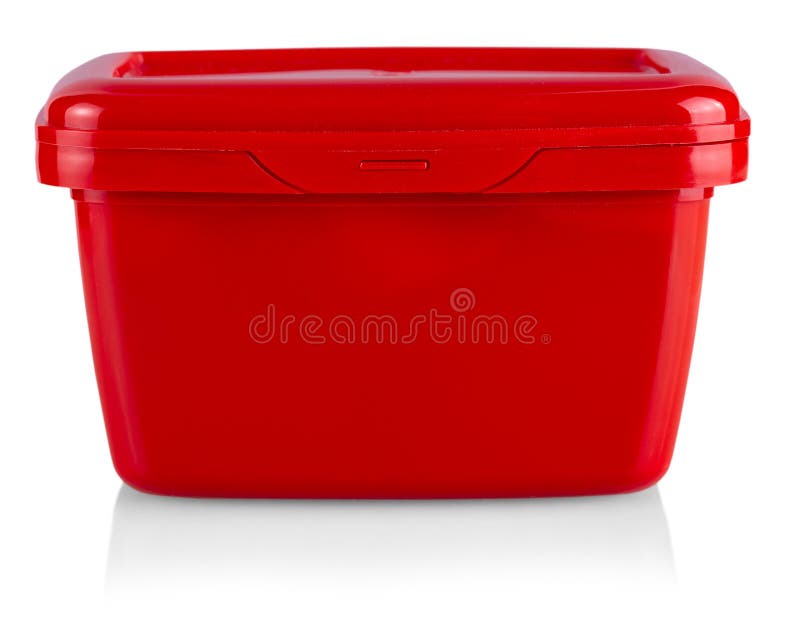 The Red Plastic Box with Spicy Korean Sauce Isolated on White Stock ...