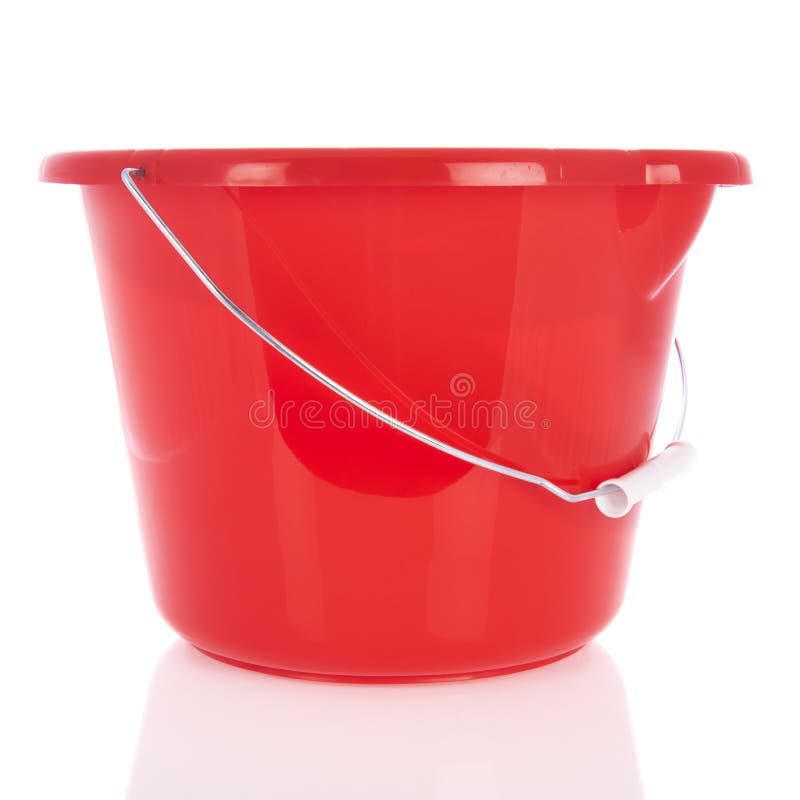 Red plastic bucket stock image. Image of handle, white - 243418461