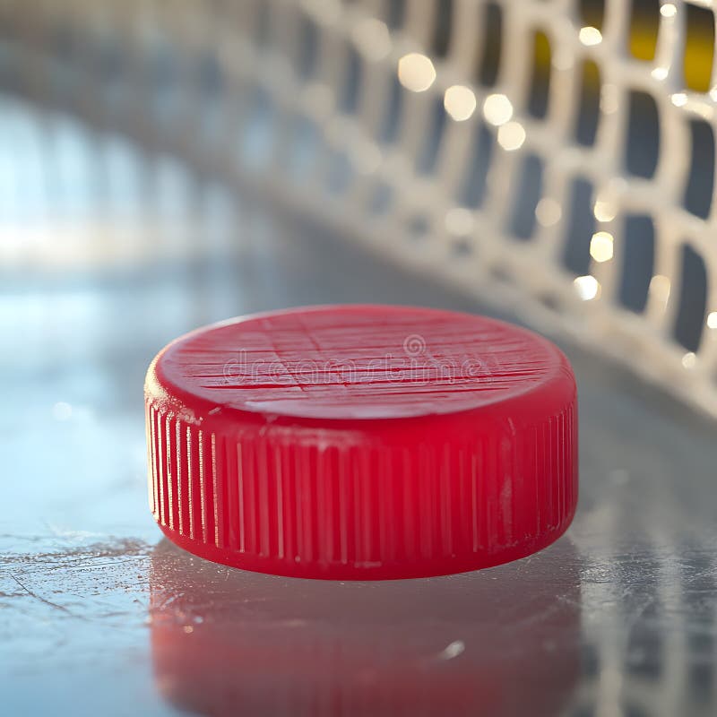 Red Plastic Cap with Abstract Reflection in Background Stock ...