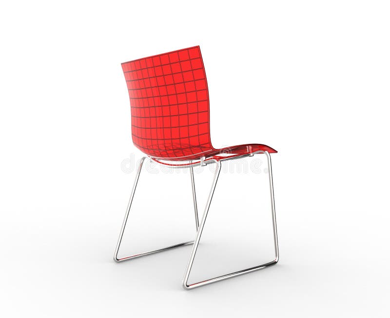Red Plastic Chair Back View Stock Illustration - Illustration of ...