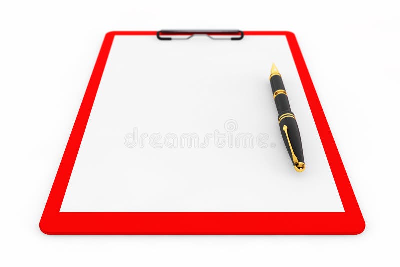 Plastic Clipboard With Blank Paper Sheet Stethoscope And Pink R Stock