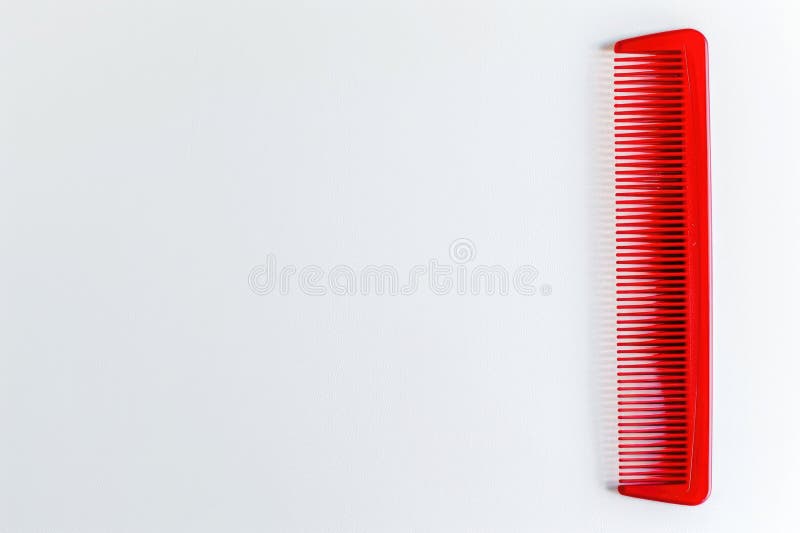 A Red Plastic Comb Isolated on a White Background Stock Image - Image ...
