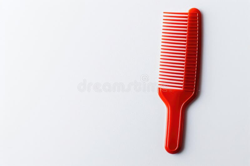 A Red Plastic Comb Isolated on a White Background Stock Image - Image ...