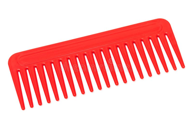 New red plastic comb stock photo. Image of closeup, single - 131827386
