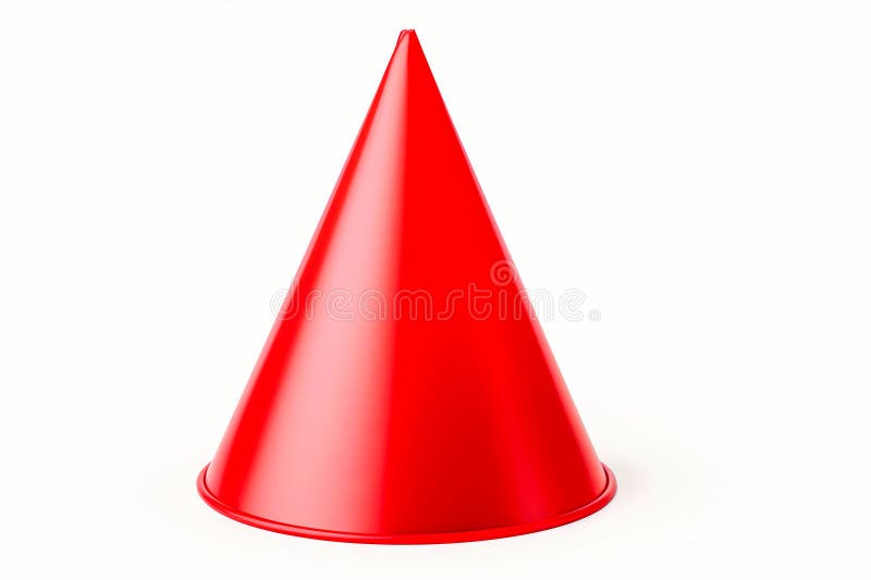 Red Plastic Cone on White Background Stock Image - Image of stand ...