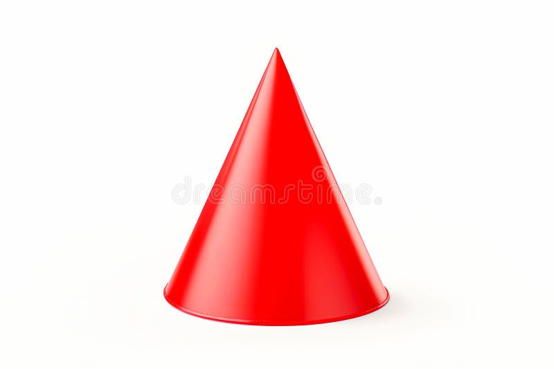 Red Plastic Cone on White Background Stock Photo - Image of ...