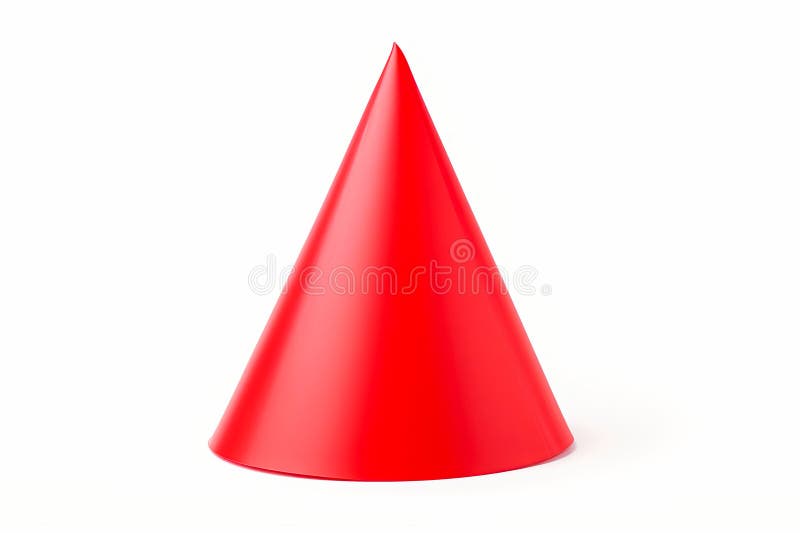 Red Plastic Cone on White Background Stock Image - Image of alert ...