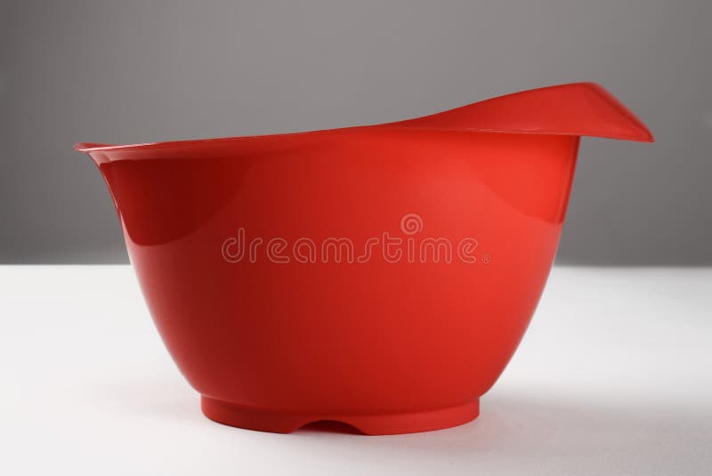Red Plastic Container for Stirring Cake Stock Image - Image of ...