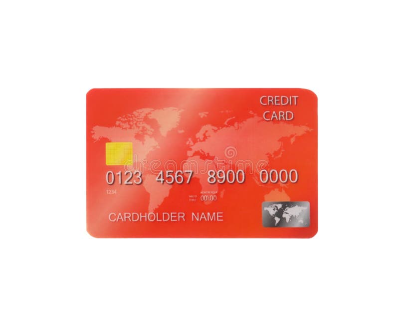Red Plastic Credit Card Isolated Stock Image - Image of sale, banking ...