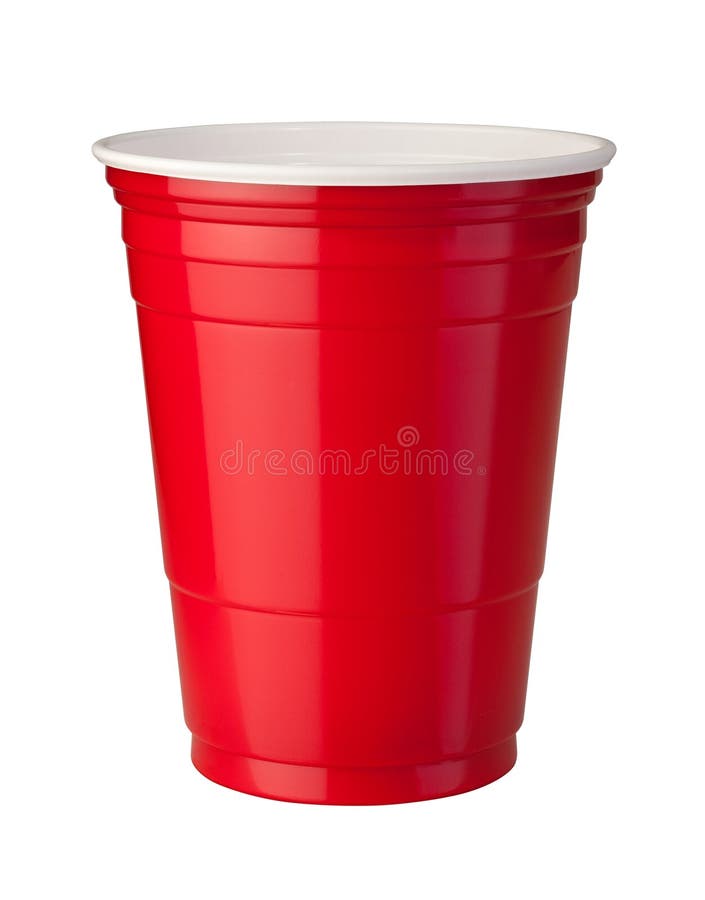 Red Plastic Cup with Clipping Path Stock Photo - Image of container ...
