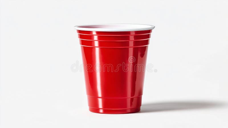 Red Plastic Cup on White Background: Professional Image for Lifestyle ...