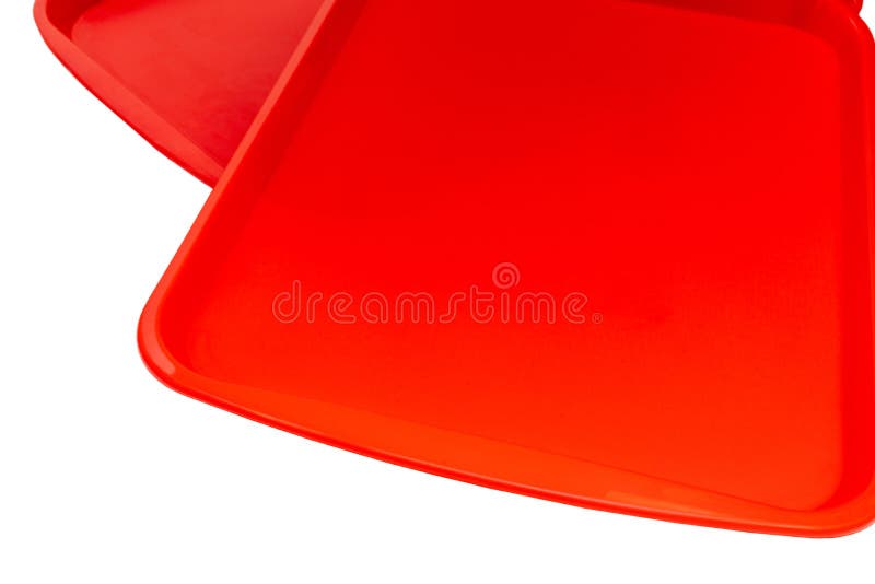 Red plastic food tray. stock image. Image of cafeteria - 195116103