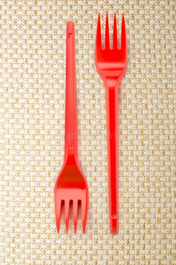 Red plastic forks stock photo. Image of picnic, cooking - 59156020